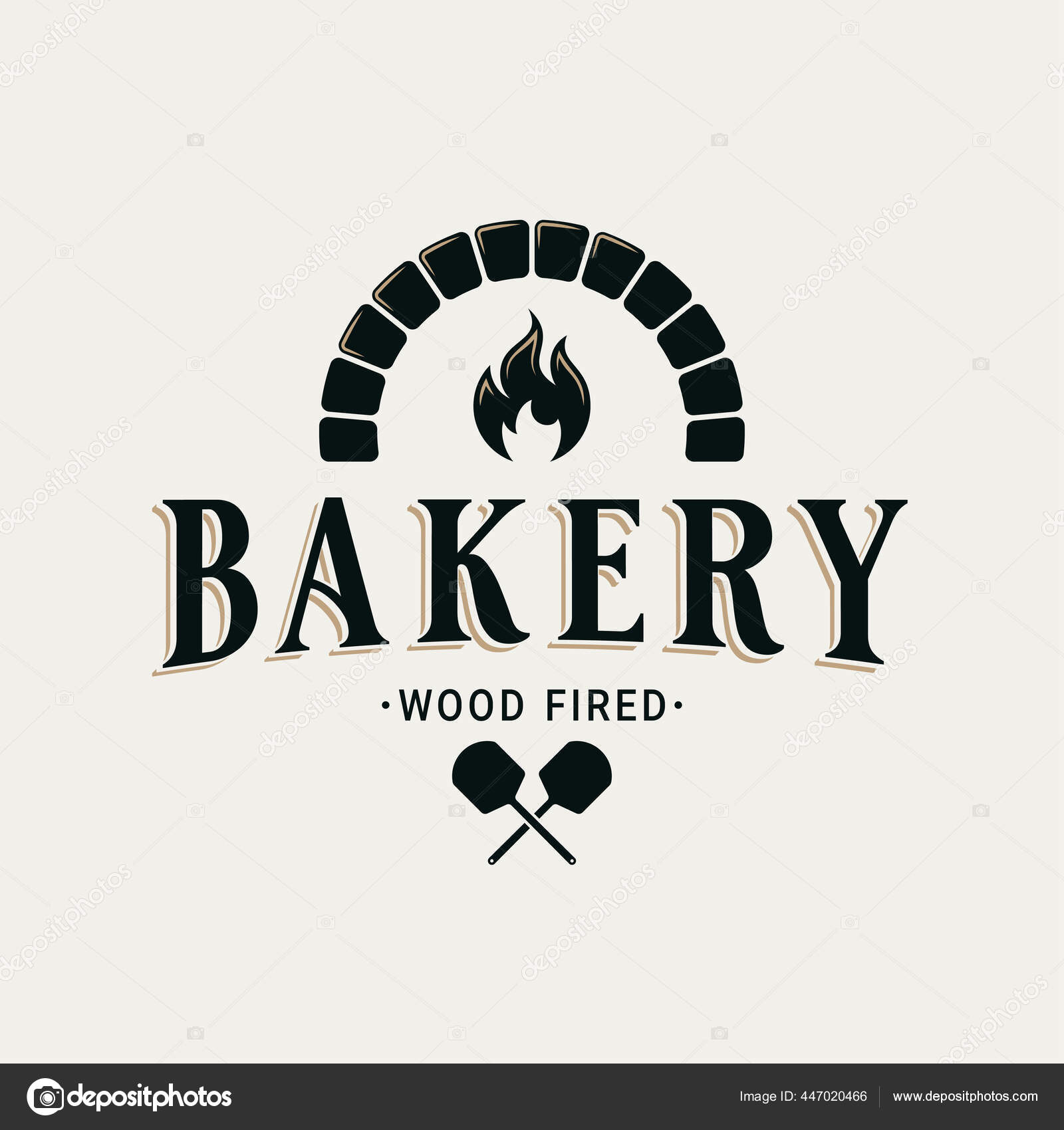 Bakery logo with oven shovel. Wood fired bread Stock Vector Image by ...