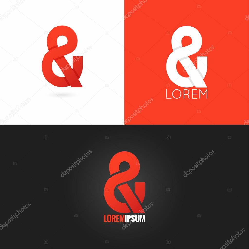 Ampersand logo design icon set background Stock Vector Image by ...