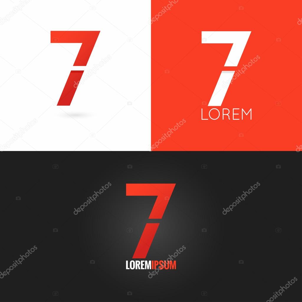 Number seven 7 logo design icon set background Stock Vector Image by ...