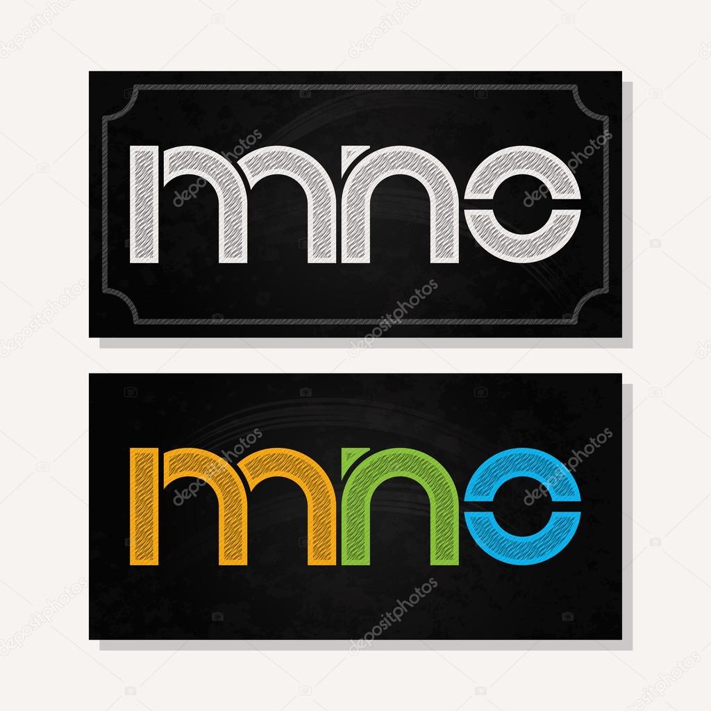 Letter M N O logo alphabet chalk icon set background Stock Vector Image ...