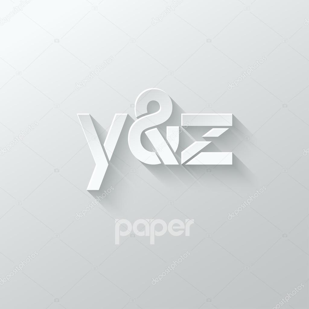 Letter Y and Z logo alphabet icon paper set background Stock Vector ...