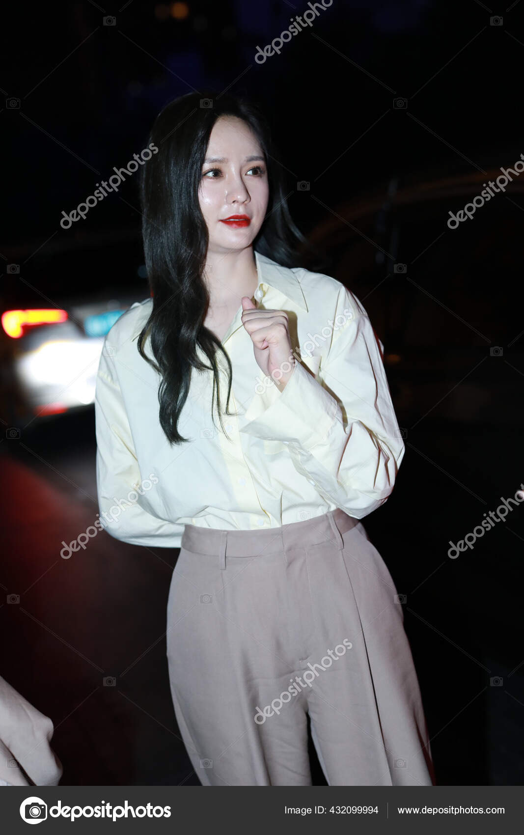 Chinese Actress Host Singer Model Shen Mengchen Seen Out Street — Stock Editorial Photo ...