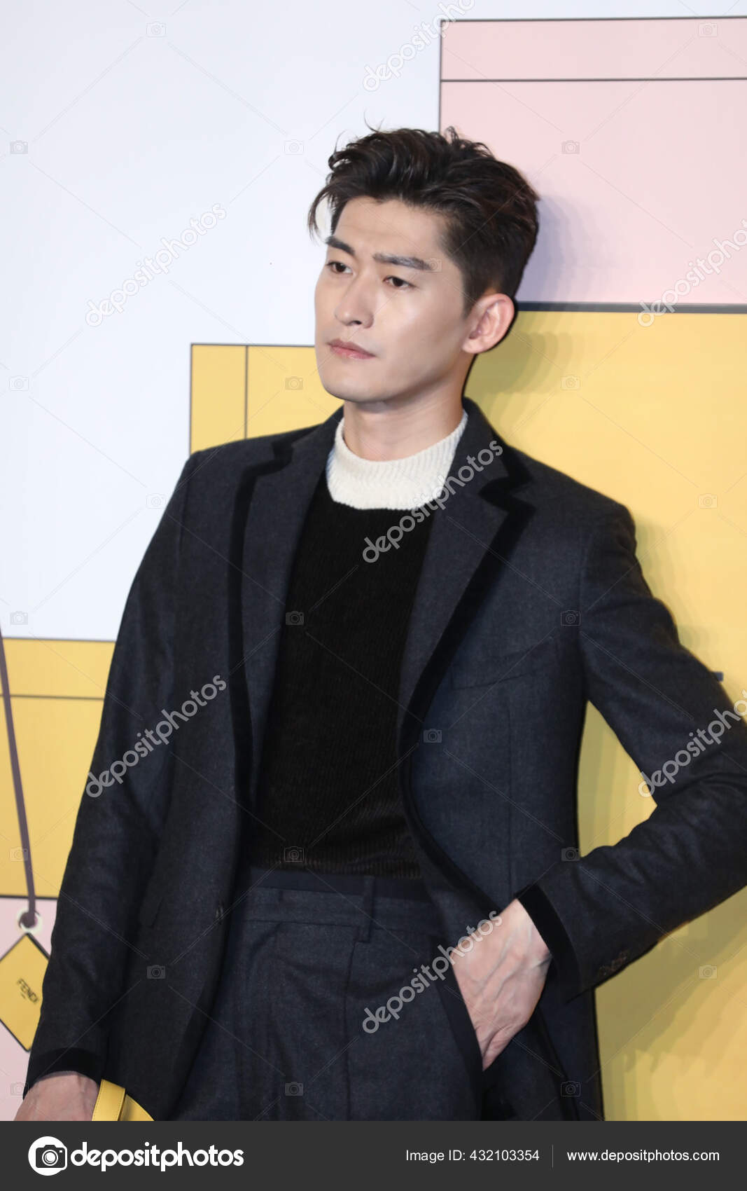 Chinese Actor Singer Host Hans Zhang Han Stands Luxury Brand — Stock ...