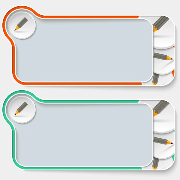 Set of two abstract text boxes with paper clip — Stock Vector ...