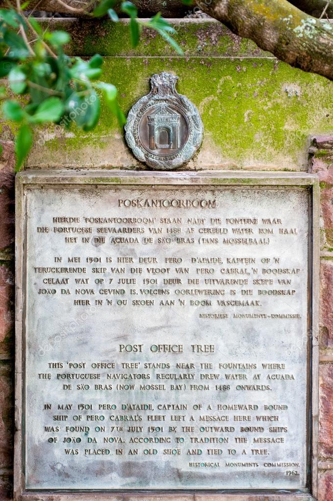 Plaque at the Post office Tree in Mosselbay – Stock Editorial Photo ...