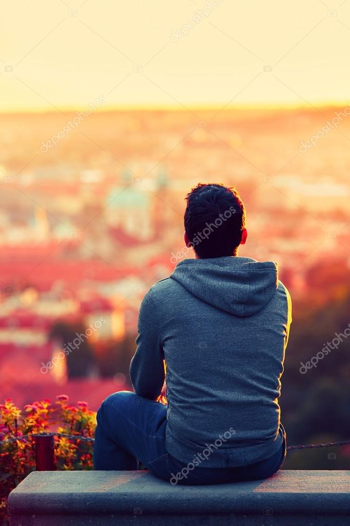 Man at the sunrise — Stock Photo © Chalabala #85357528