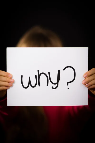 Child holding why sign Stock Photos, Royalty Free Child holding why ...