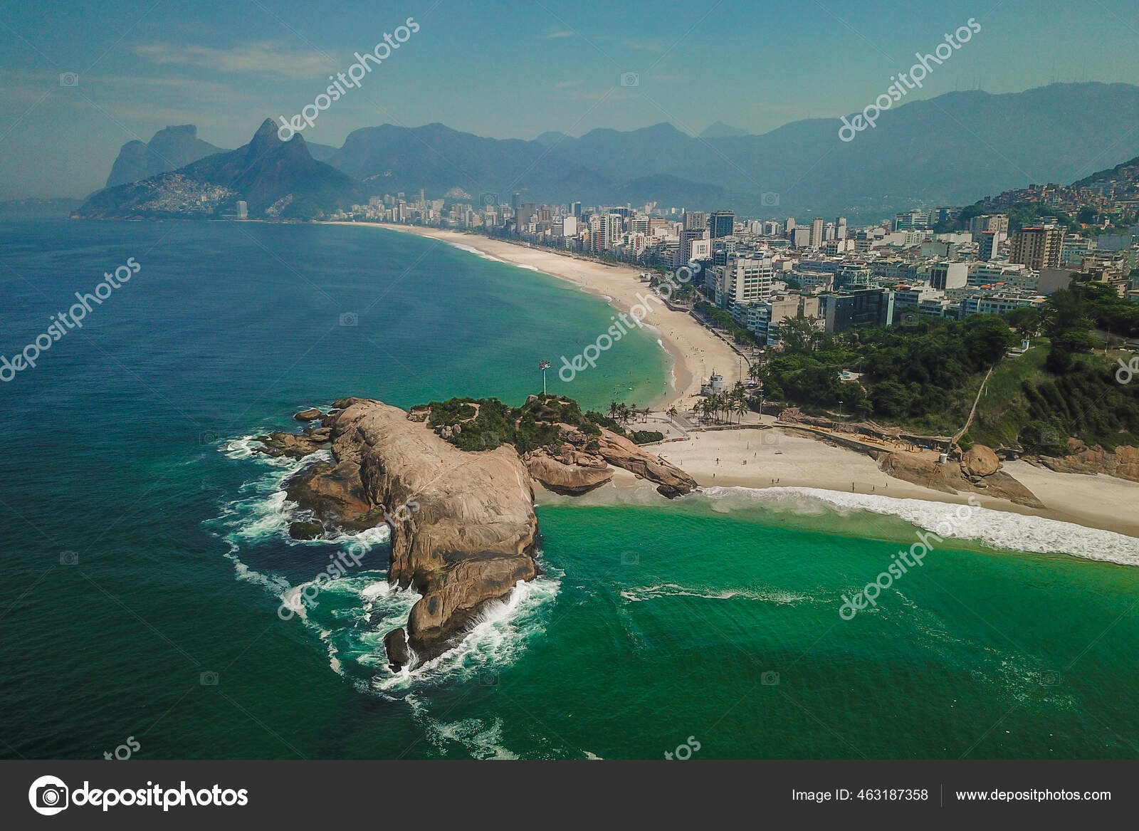 Aerial View Arpoador Rock Ipanema Beach Rio Janeiro Brazil — Stock ...