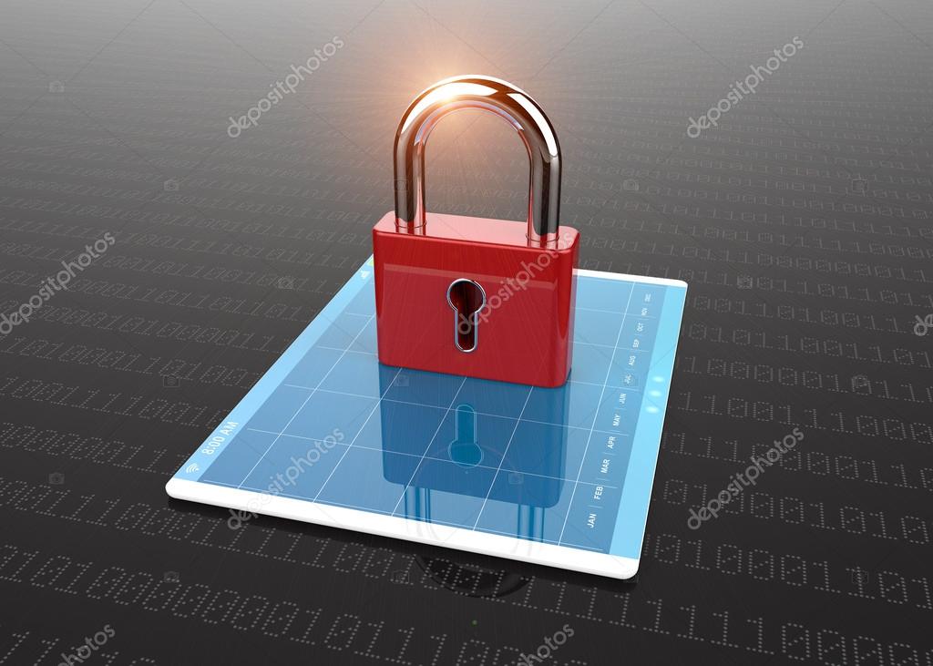 Tablet PC con símbolo de bloqueo 2024