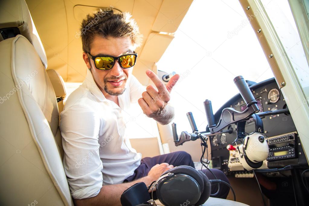 Attractive pilot — Stock Photo © giorgiomtb #54500021