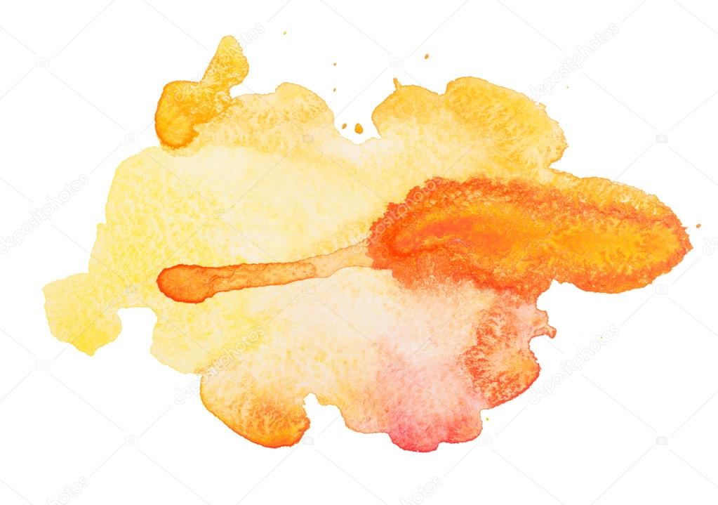 Yellow colorful abstract hand draw watercolour aquarelle art paint ...