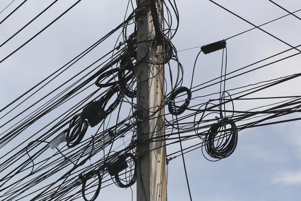 Cable Wires Electric Poles Tangled Messy Signal Line Design Your Stock ...