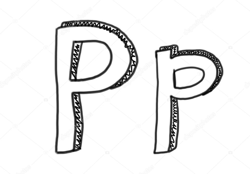 New drawing Character P of alphabet. — Stock Photo © meepoohyaphoto ...