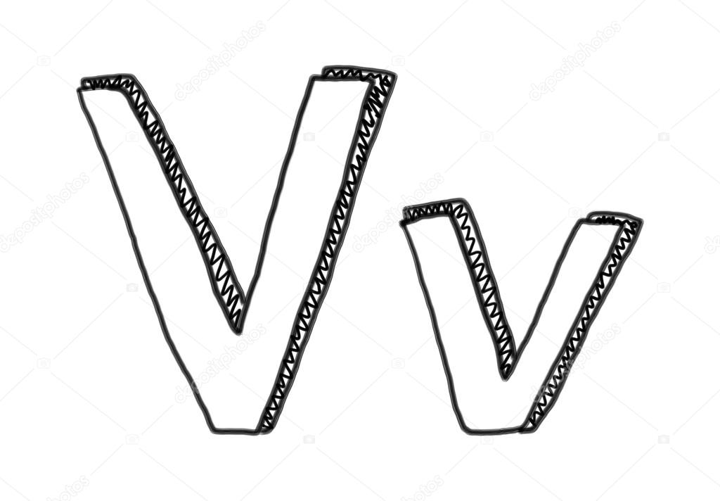 New drawing Character V of alphabet. — Stock Photo © meepoohyaphoto ...
