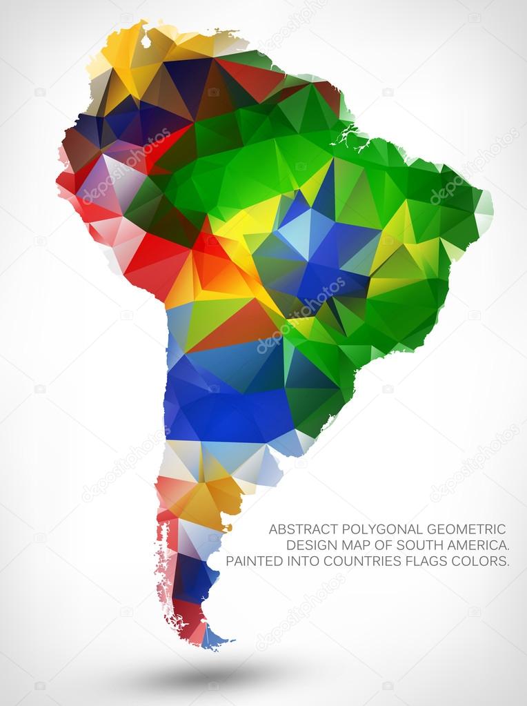 MAPA POLIGONAL DE SUR AMÉRICA . Vector de stock por ©Livenart 72751881
