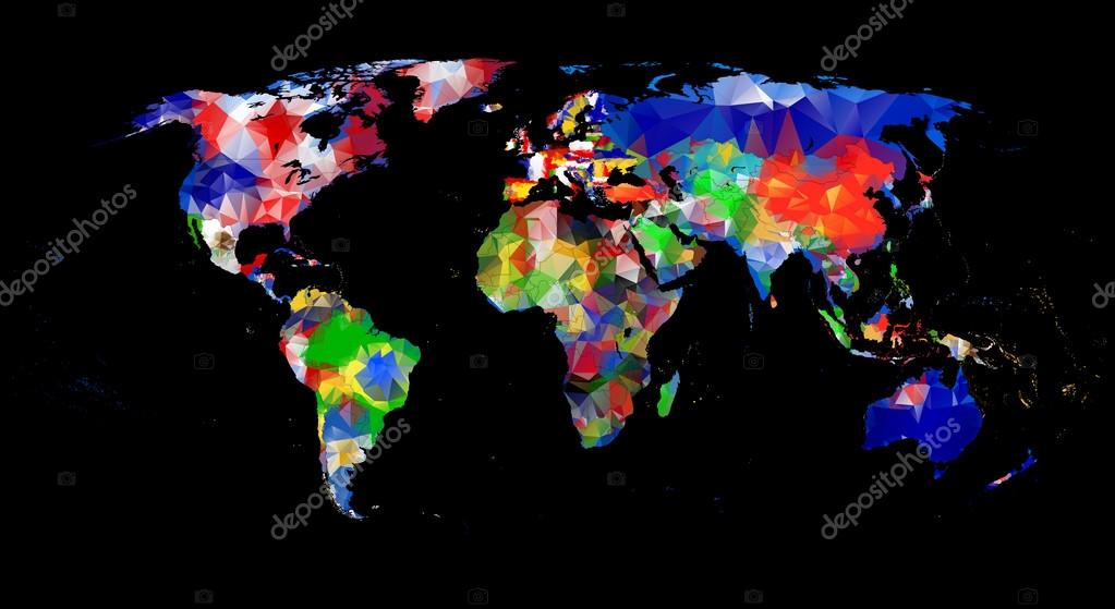 GEOMETRIC DESIGN WORLD MAP Stock Vector by ©Livenart 90914986