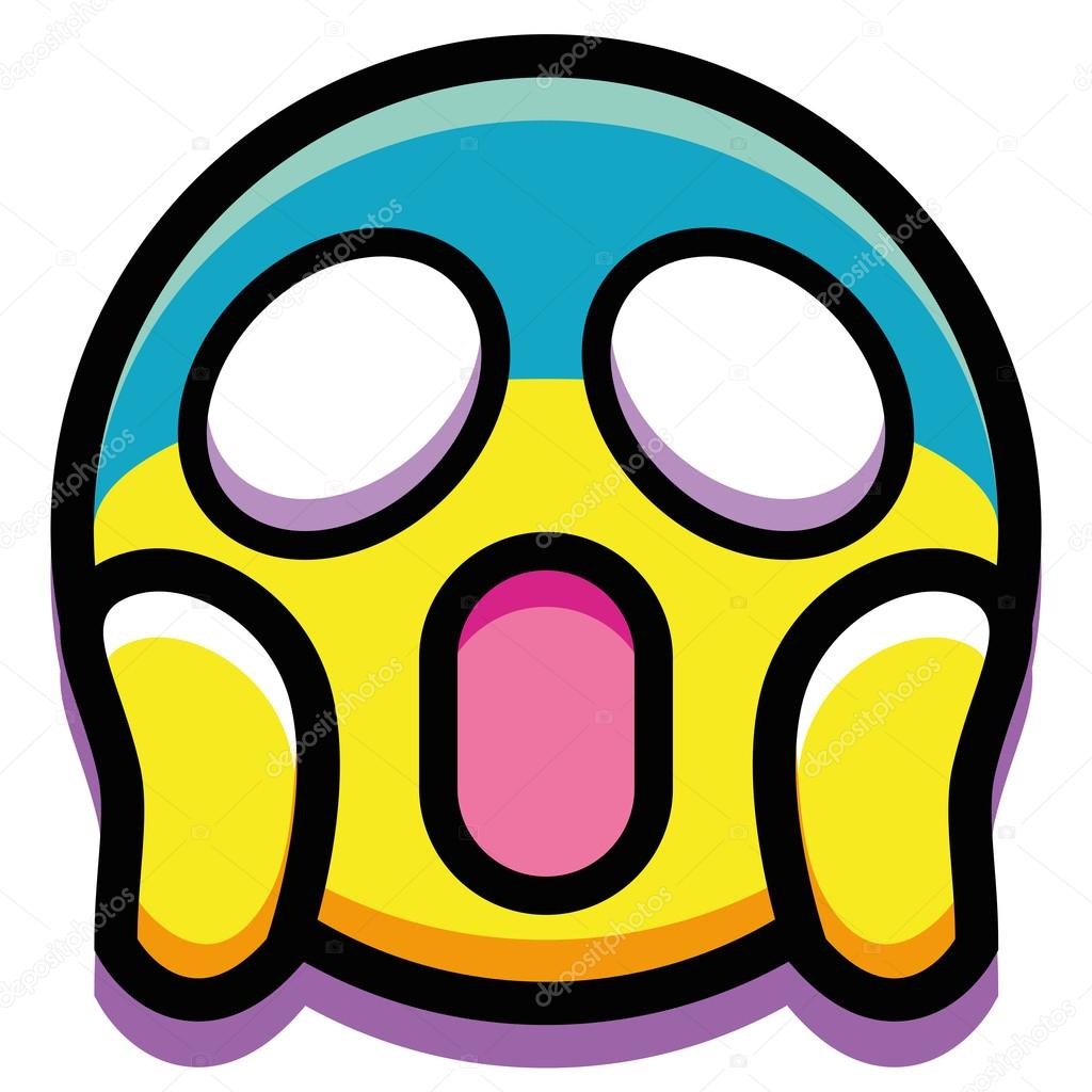 Cara asustada aislada sobre fondo blanco Imagen Vectorial de ...