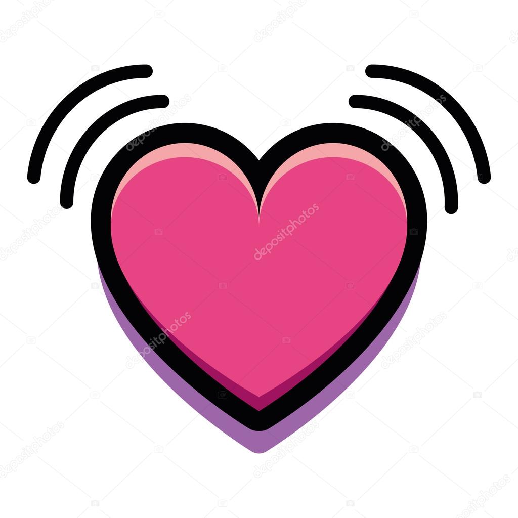 Corazón latiendo de dibujos animados aislado sobre fondo blanco Vector ...