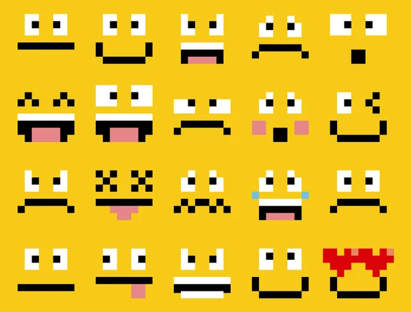 Pixel smiley faces Vector Art Stock Images | Depositphotos