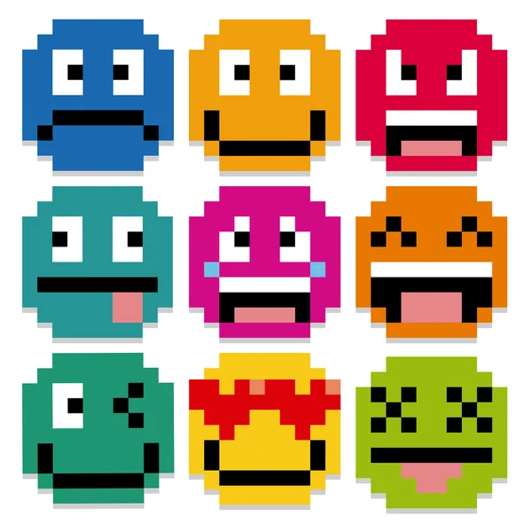 Pixel faces Vector Art Stock Images | Depositphotos