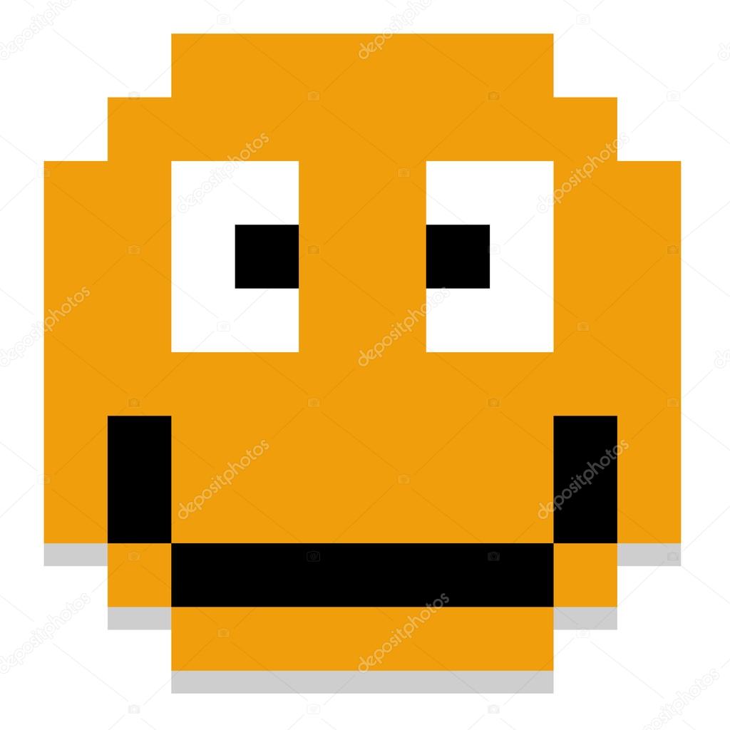 Cute Cartoon Pixel Happy Face Isolated Stock Vector by ©Aratehortua ...