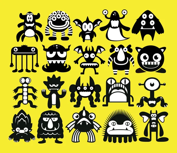 Cartoon Set Of Different Monsters Isolated Stock Vector Image by ...