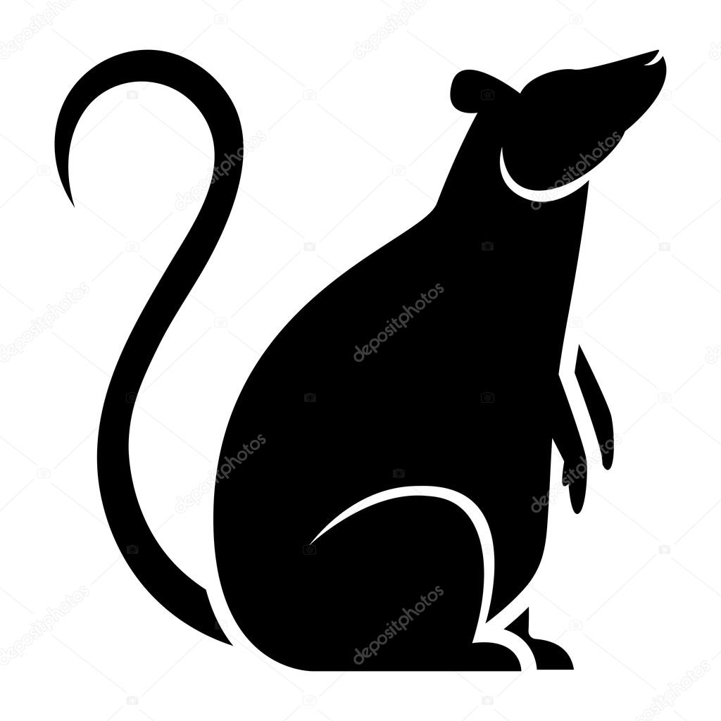 Stylized Rat Illustration Isolated On White Background Stock Vector by ...
