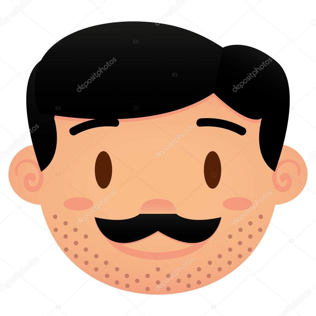 Cara de dibujos animados aislada sobre fondo blanco Vector de stock por ...