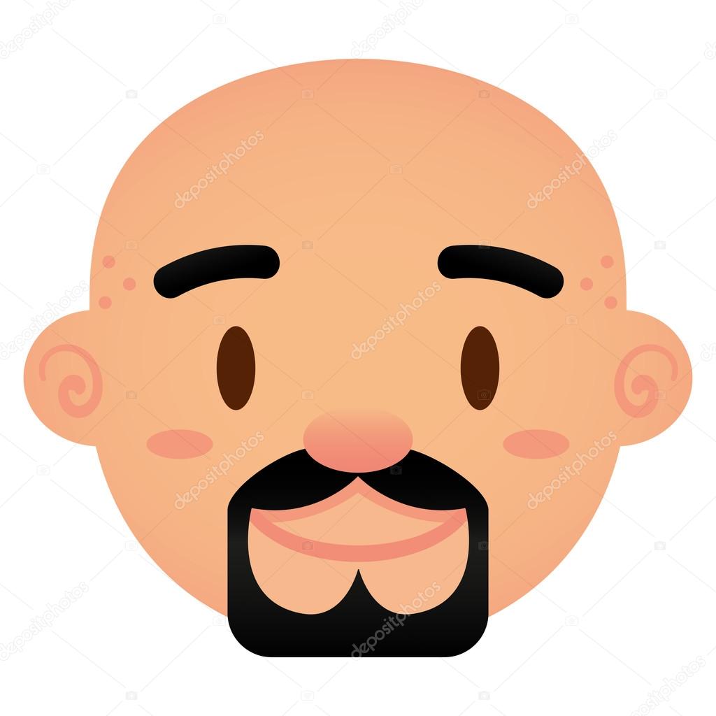 Cara de dibujos animados aislada sobre fondo blanco 2022