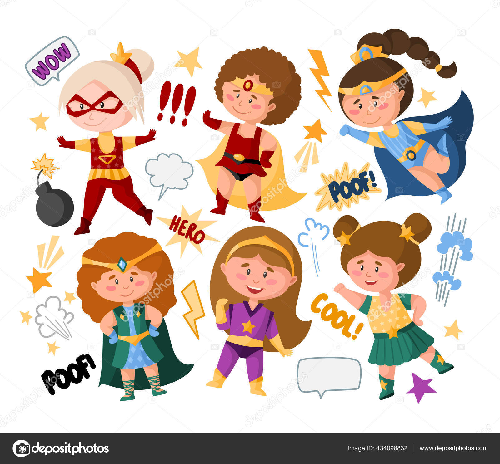 Kid Superhelt Vektor Superheld Stock Illustrations, Vectors, & Clipart