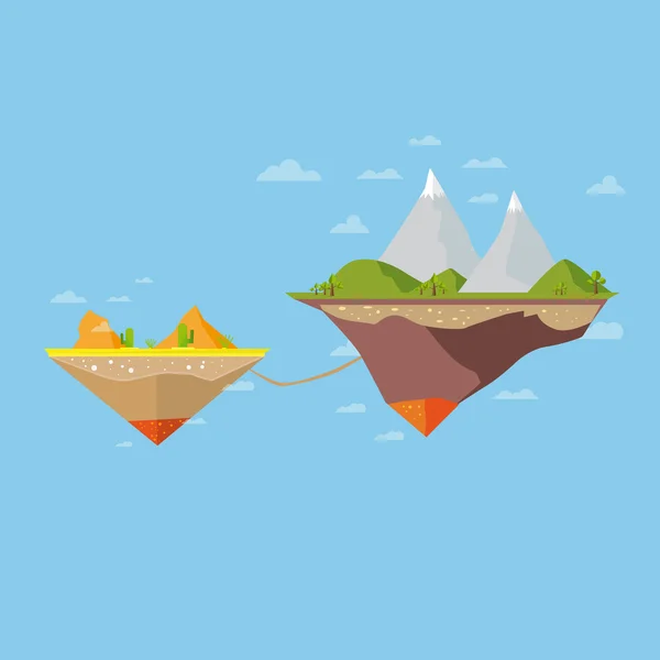 Flying island Vector Art Stock Images | Depositphotos