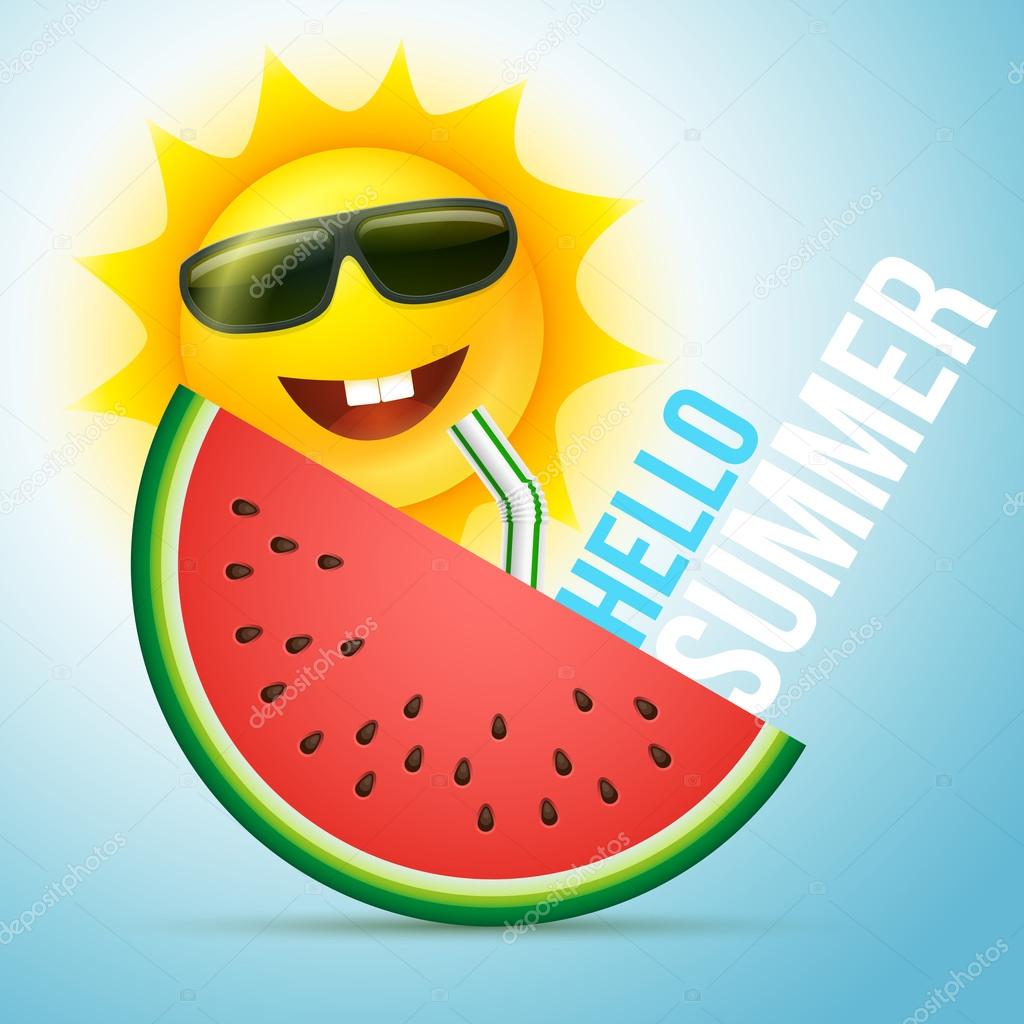 Summer Concept Sun and Watermelon Stock Vector Image by ©sgursozlu ...