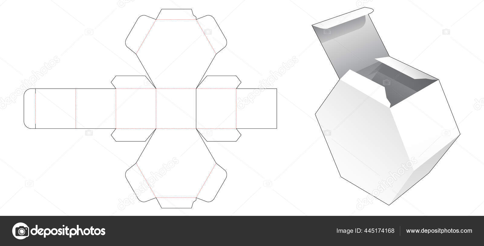 Hexagon Box Template Vector