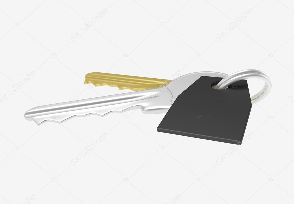 Gold and silver key and trinket with silver ring — Stock Photo © muuraa ...