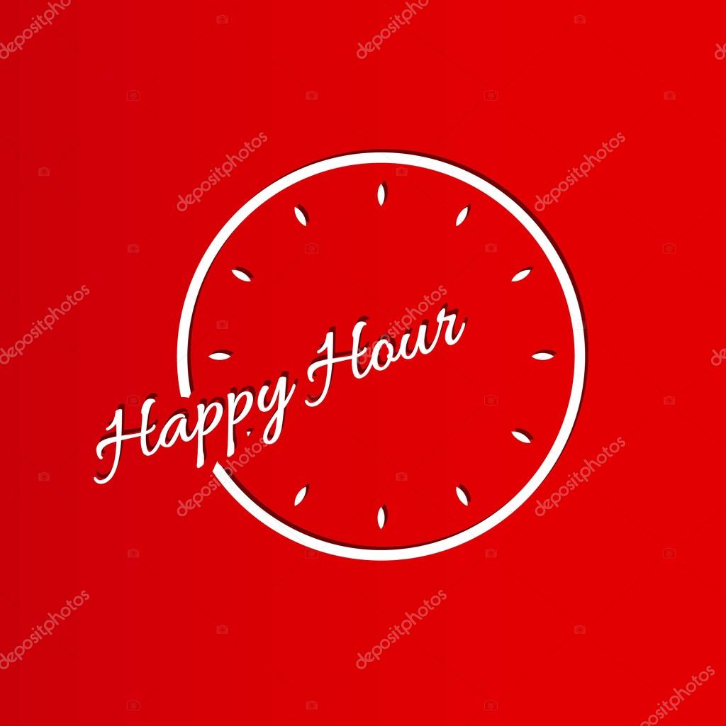 Happy hour background with clock Stock Vector Image by ©muuraa #62076711