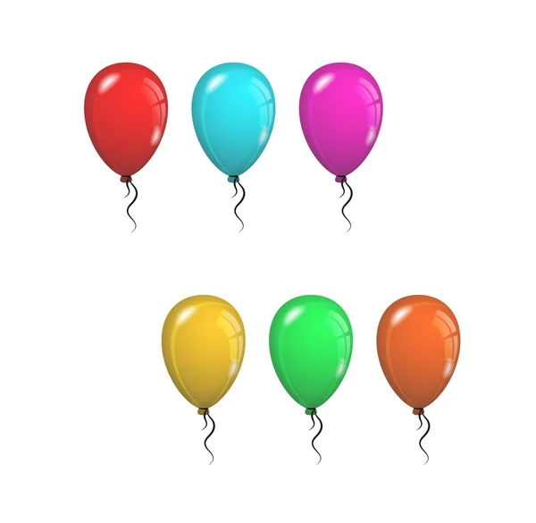 Colorful Balloons Set Isolated White Background Vector Stock Vector ...