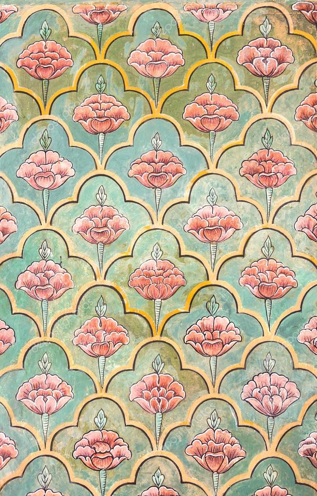 Mughal wall paintings at Jaipur city palace — Stock Photo © asafeliason ...