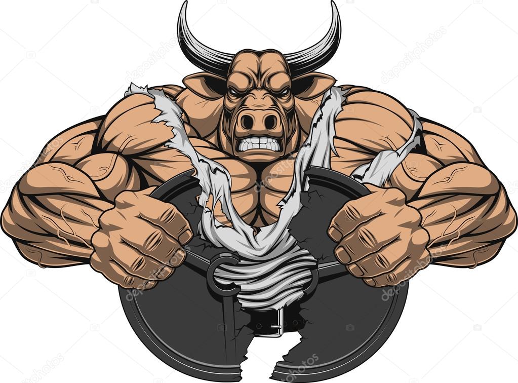Strong ferocious bull Stock Vector by ©Andrey_Makurin 123480382