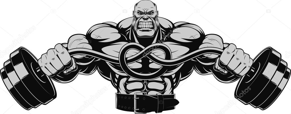 Illustration bodybuilder with dumbbell Stock Vector by ©Andrey_Makurin ... Illustration bodybuilder with dumbbell Stock Vector by ©Andrey_Makurin ...