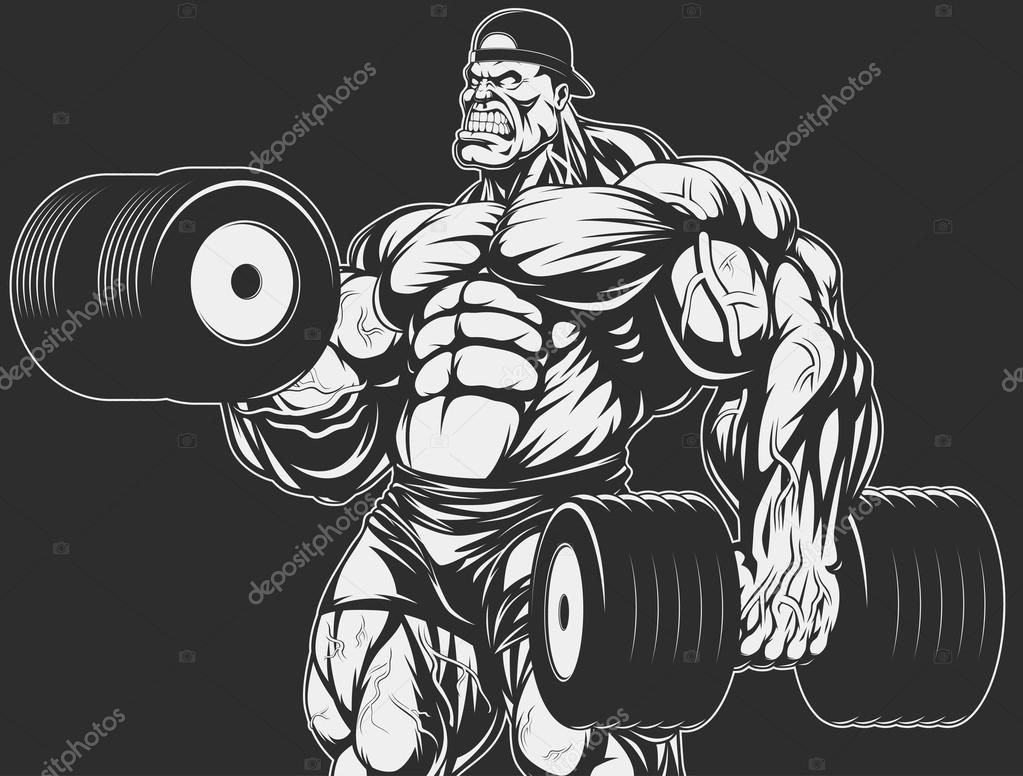 Bodybuilder with dumbbell Stock Vector by ©Andrey_Makurin 98337896 Bodybuilder with dumbbell Stock Vector by ©Andrey_Makurin 98337896