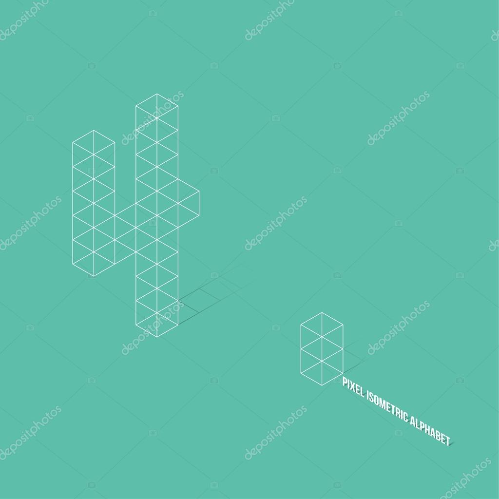 Wireframe Pixel Isometric Number 4 Stock Vector Image by ©LukasFlekal ...