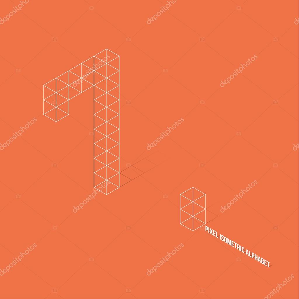 Wireframe Pixel Isometric Number 7 Stock Vector by ©LukasFlekal 63401365