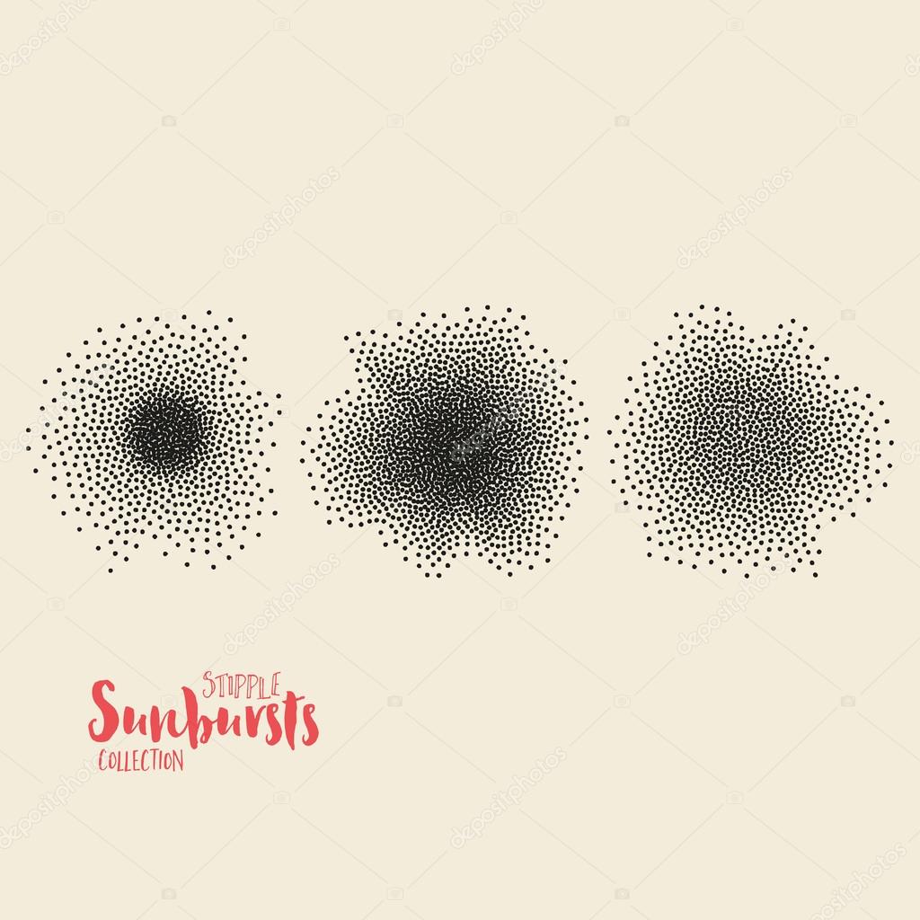 Stipple Sunburst Collection Stock Vector by ©LukasFlekal 93425782