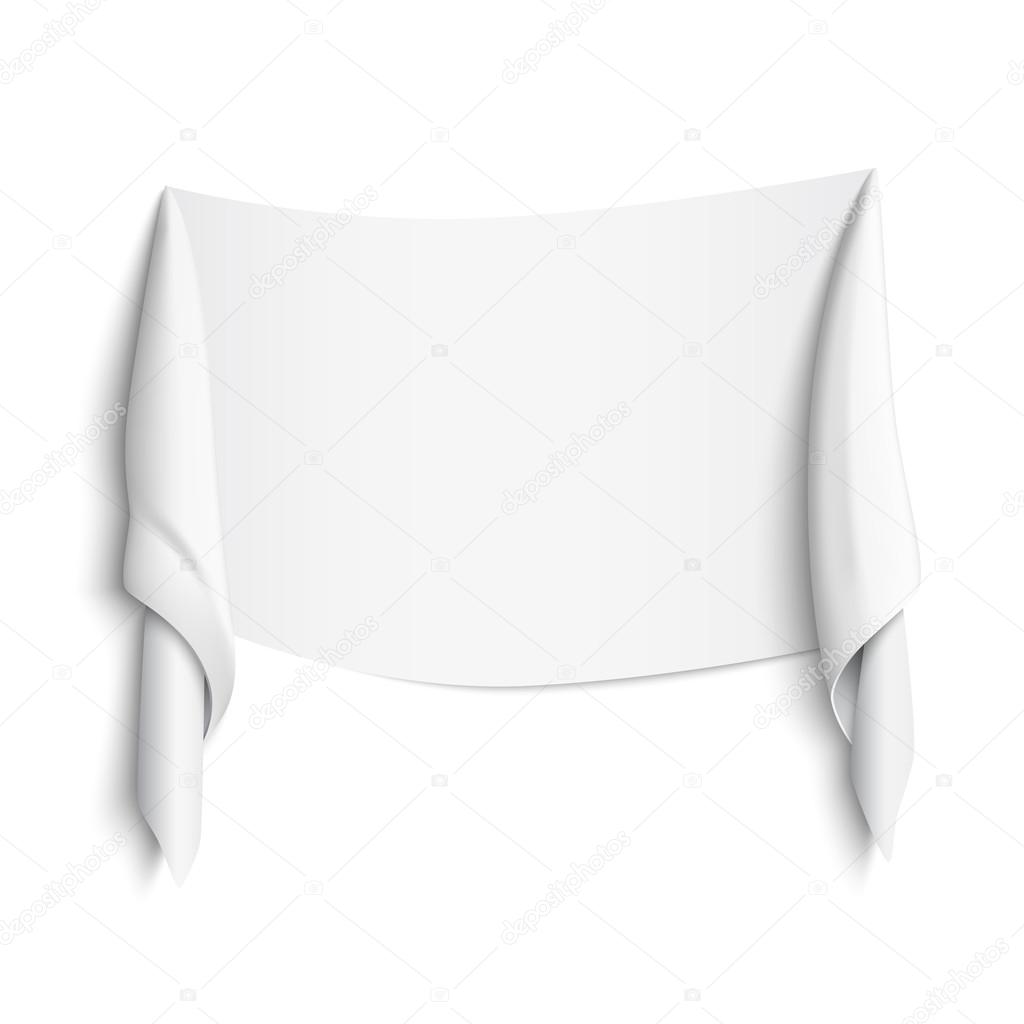 Banner branco com dobras vetor(es) de stock de ©vilnarobotav3d 104480254