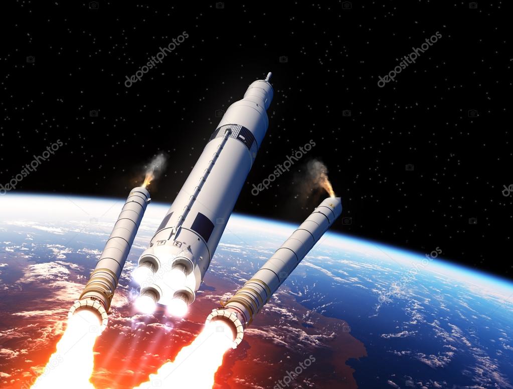 Space Launch System Solid Rocket Boosters Separation Over The Earth ...