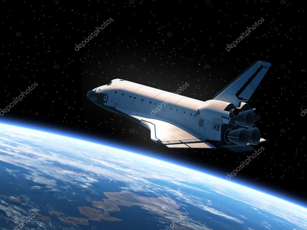 Space Shuttle Orbiting Earth — Stock Photo © 3DSculptor #59748695