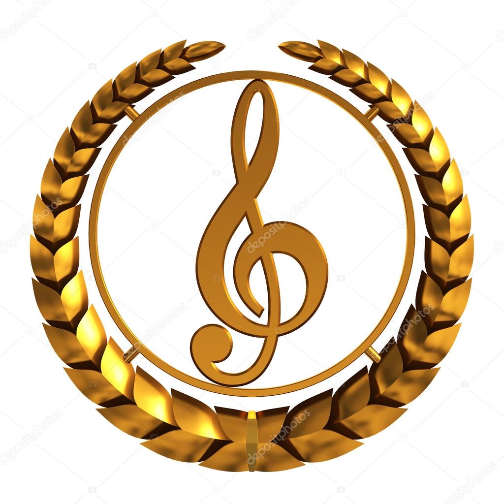Golden Treble Clef. 3D Model. Stock Photo by ©3DSculptor 65139577