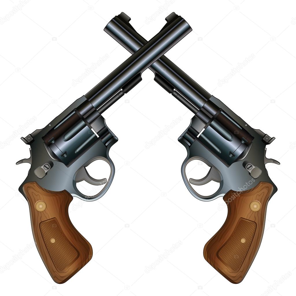 Crossed Pistols or Handguns — Stock Vector © AWesleyFloyd #97513648
