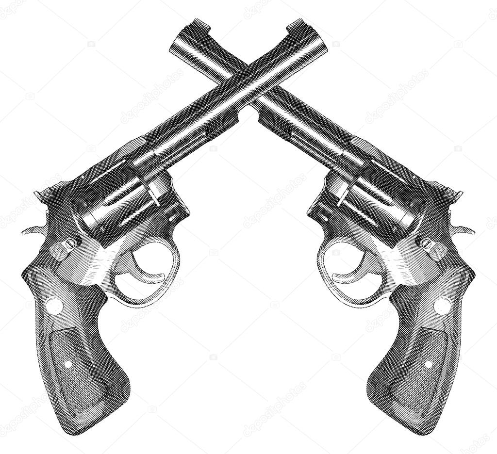 Crossed Pistols Engraved Style Stock Vector Image by ©AWesleyFloyd ...