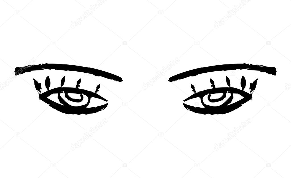 Human Eyes Outline